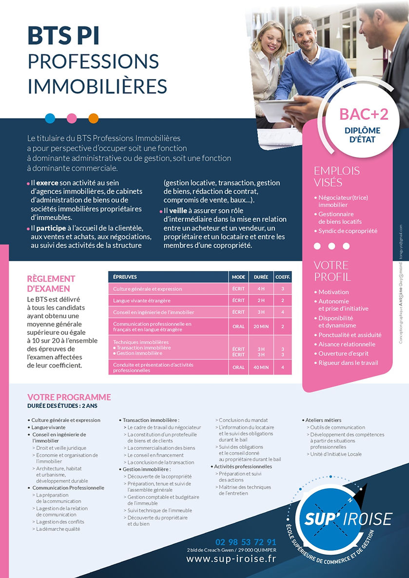 Bts Pi Immobilier Supiroise Quimper Finistère Bretagne